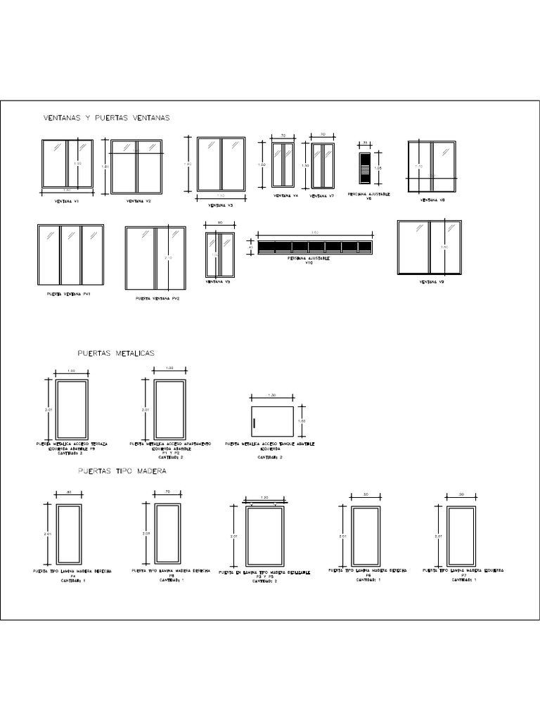 Planos Ventanas y Puertas | PDF