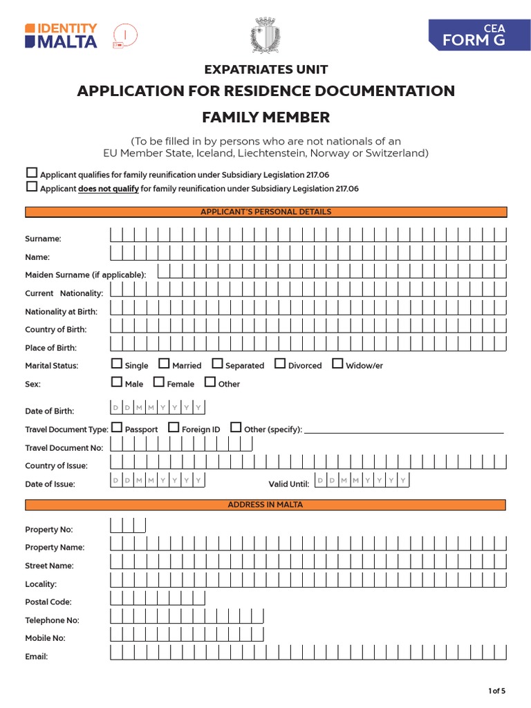 CEA Form G | PDF | Marriage | Information Privacy