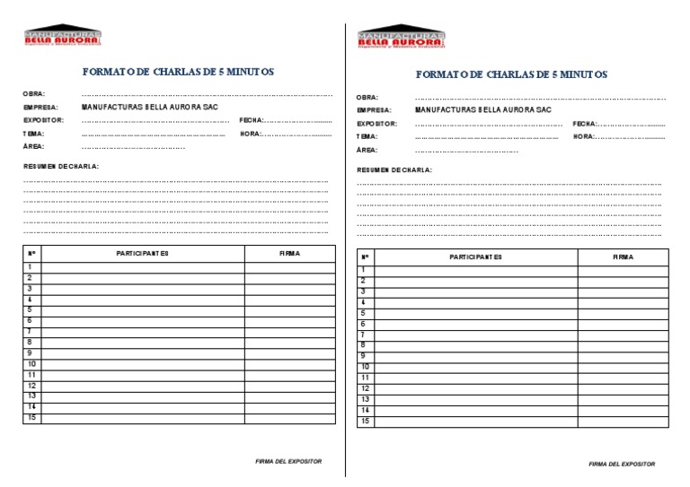 Formato de Platica de 5 Minutos | PDF Formato de Platica de 5 Minutos | PDF