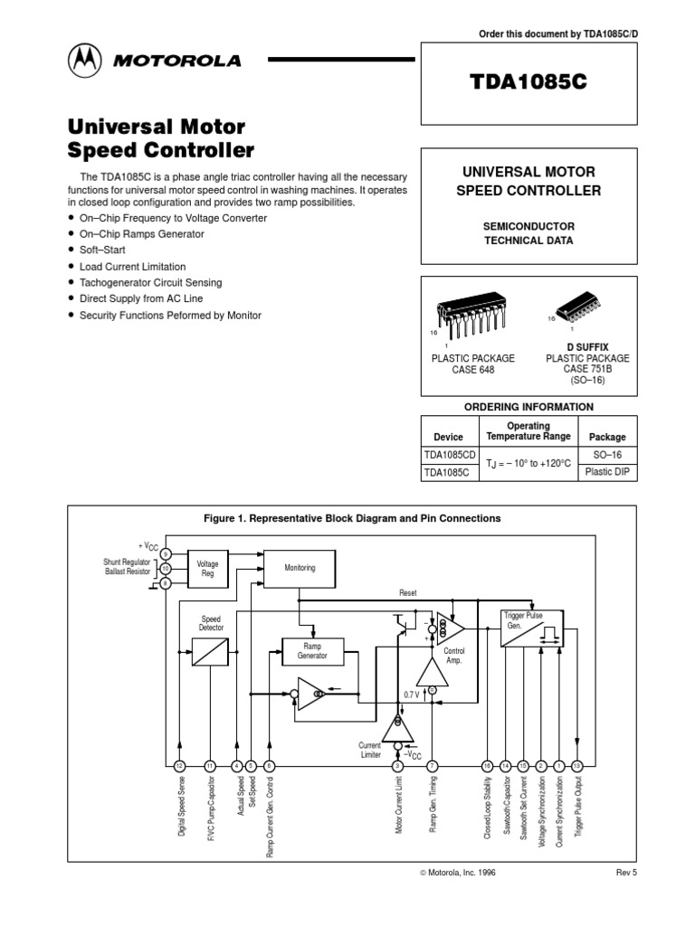 Universal Motor Speed Controller: Semiconductor Technical Data | PDF ...