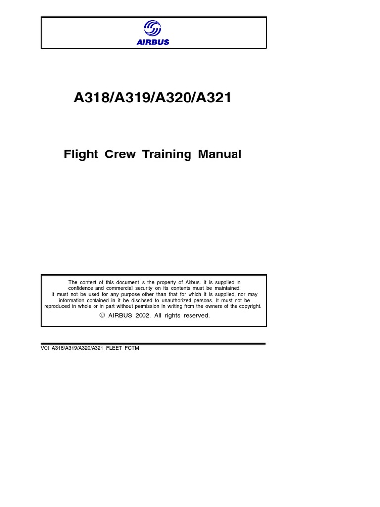 A318/A319/A320/A321: Flight Crew Training Manual | PDF