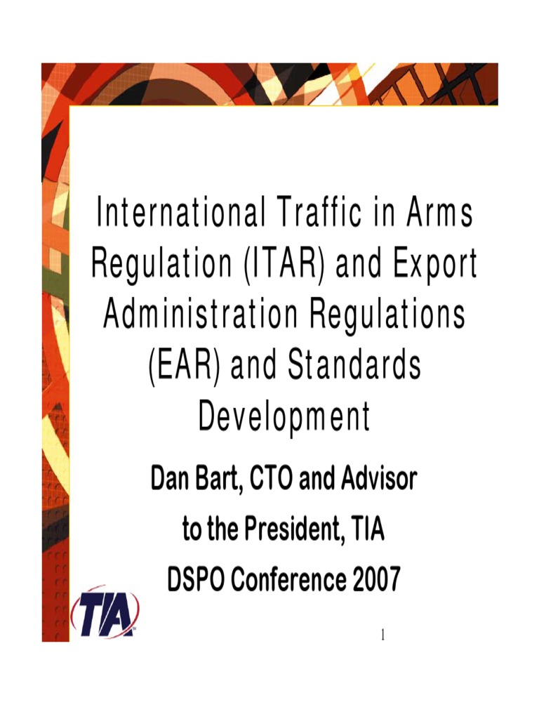 EAR - ITAR Powerpoint | Download Free PDF | Government | Securities
