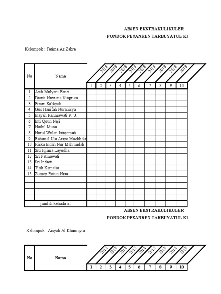 Format Absensi | PDF