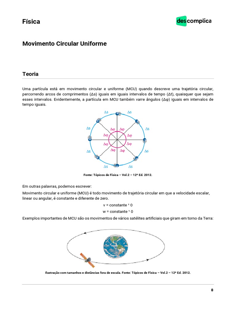 VOD-física-Movimento Circular Uniforme | PDF | Velocidade | Frequência