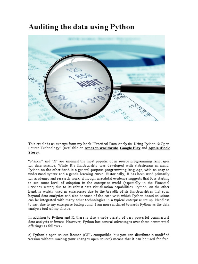 Auditing The Data Using Python | PDF | Python (Programming Language) | Machine Learning