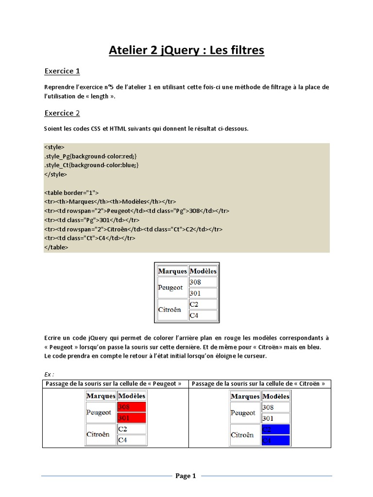 Atelier 2 Jquery | PDF | jQuery | Logiciel