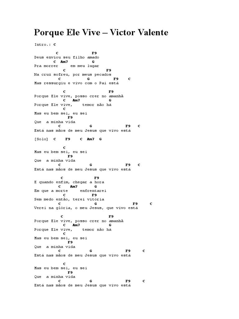 Porque Ele Vive - Victor Valente | PDF
