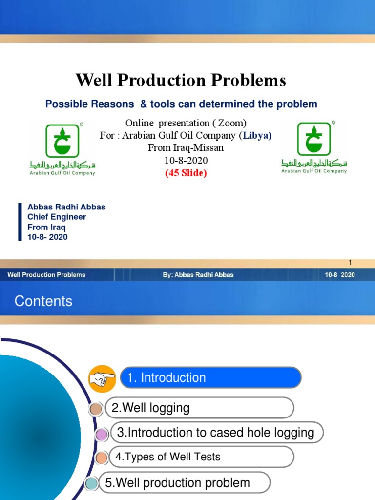 Well Production Problems: Possible Reasons & Tools Can Determined The ...