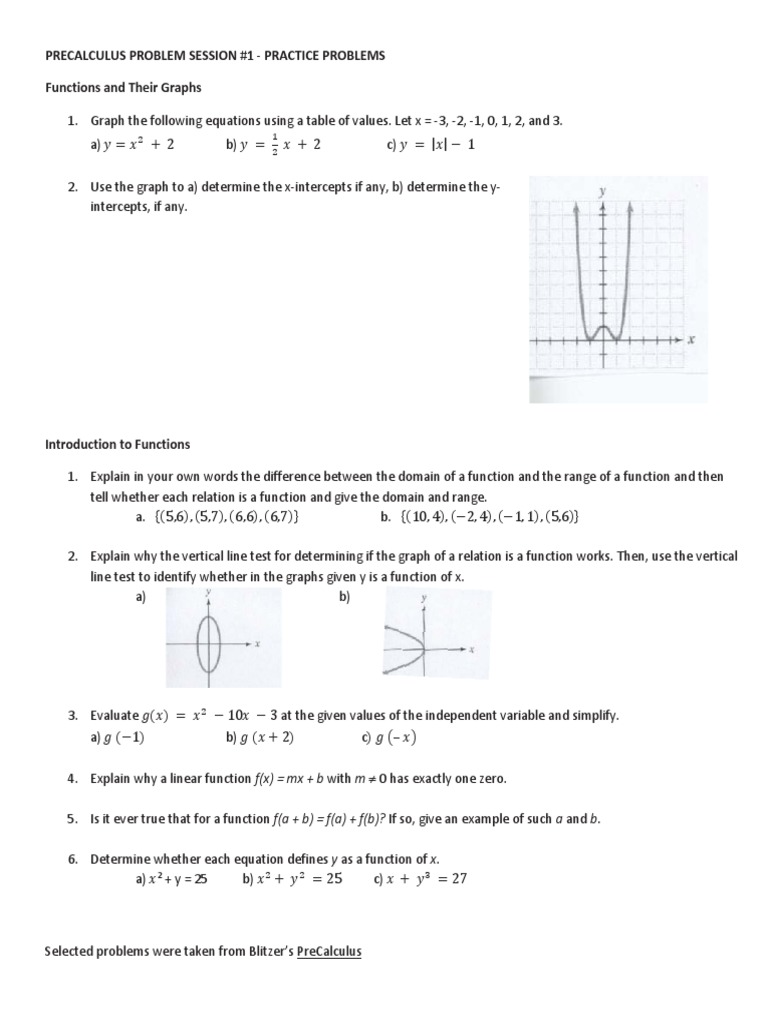 Math 125 Problem Session #1 | PDF | Function (Mathematics) | Maxima And ...