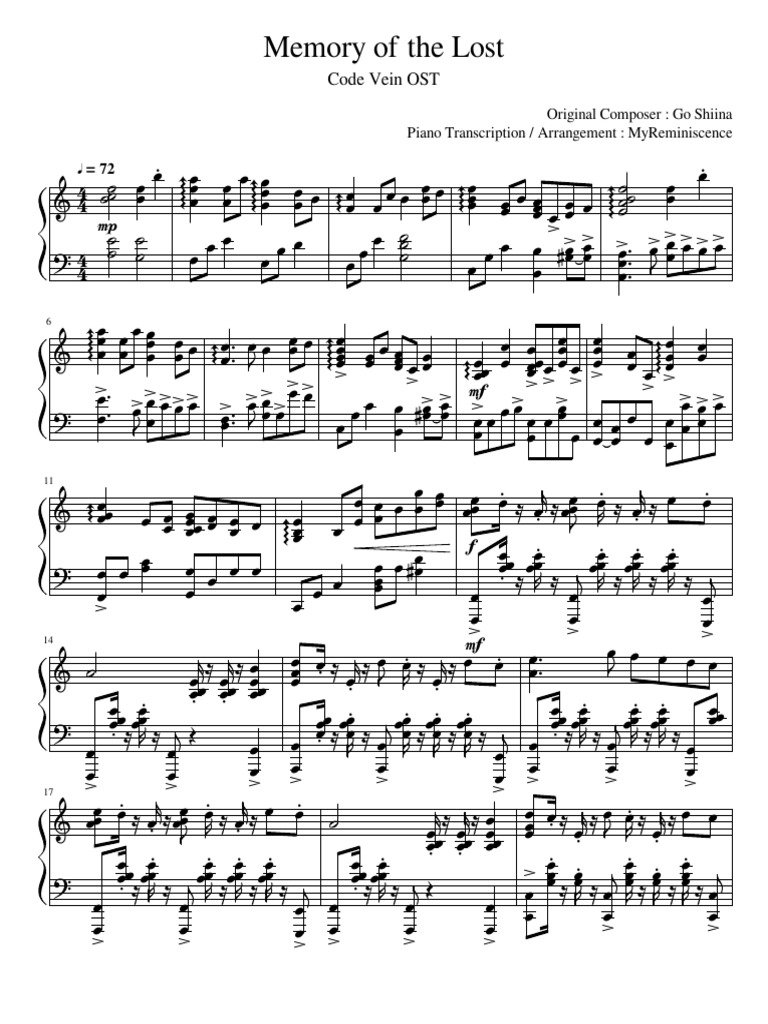 Memory of The Lost: Code Vein OST | PDF | Musical Compositions ...