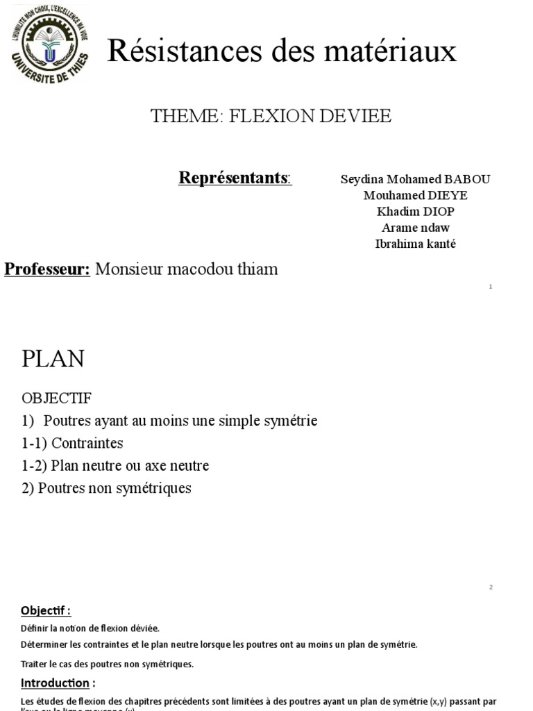 rdm2 Félexion Déviée | PDF | Flexion (matériau) | Physique appliquée et interdisciplinaire