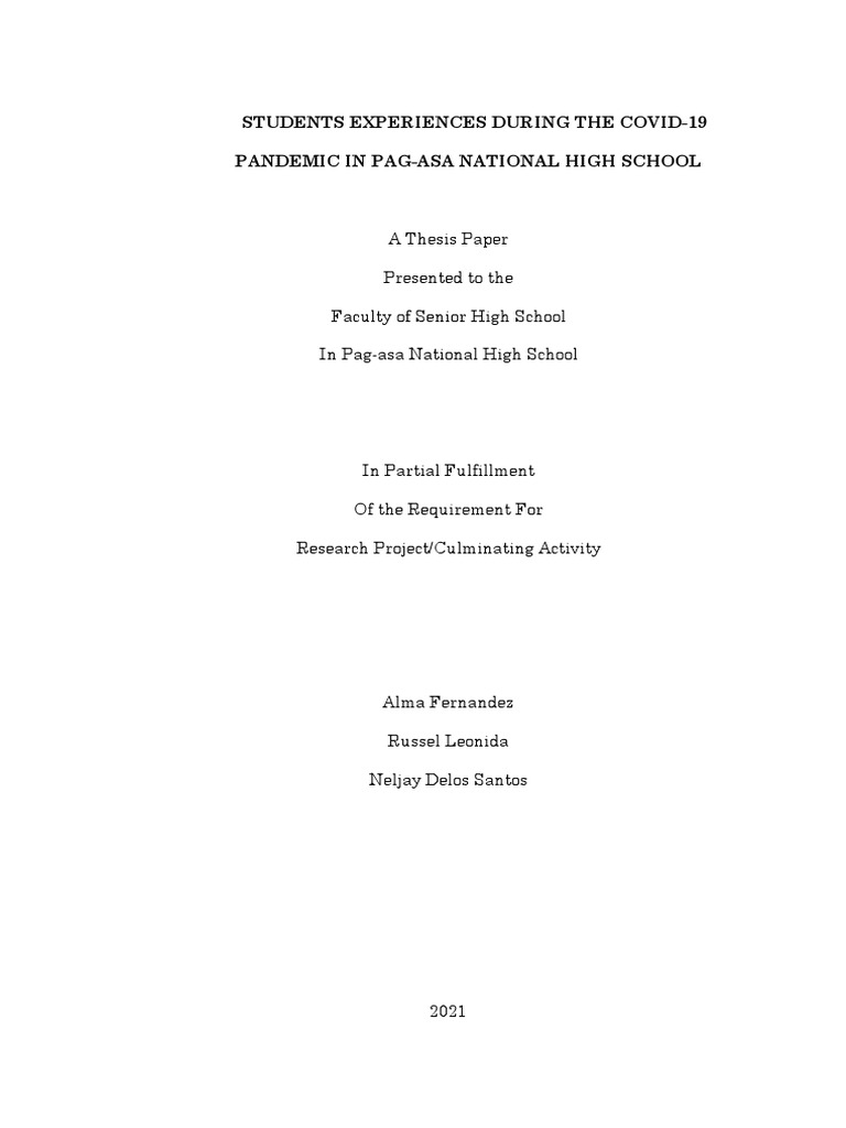 Students Experiences During Covid 19 Pdf Survey Methodology