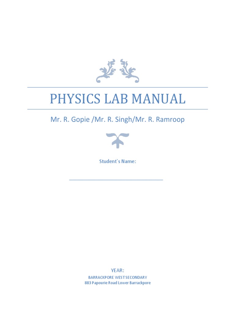 Lab Practicals Manual 2019 | PDF | Pendulum | Buoyancy