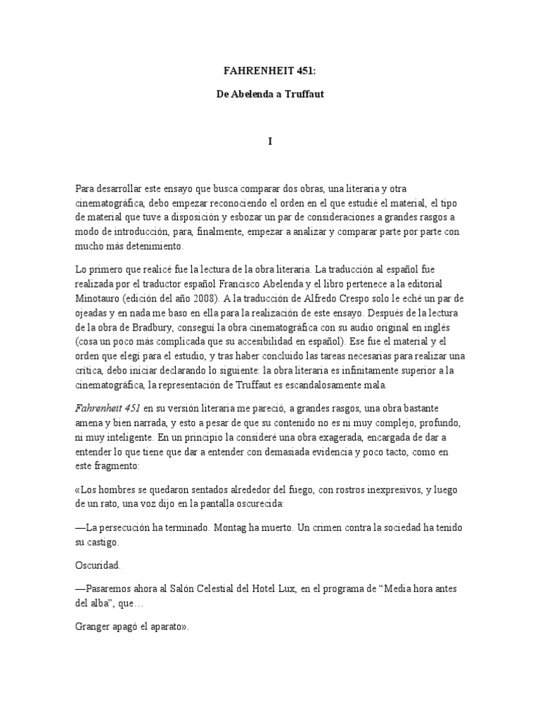Fahrenheit 451 | PDF | Libros para adolescentes