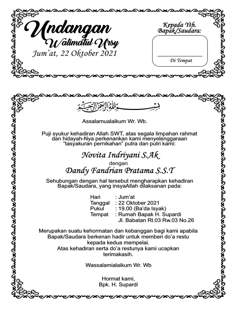 Undangan Walimahan Pdf