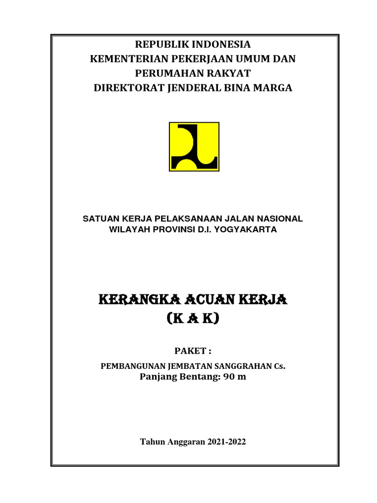 KAK Pembangunan Jembatan Sanggrahan Cs | PDF