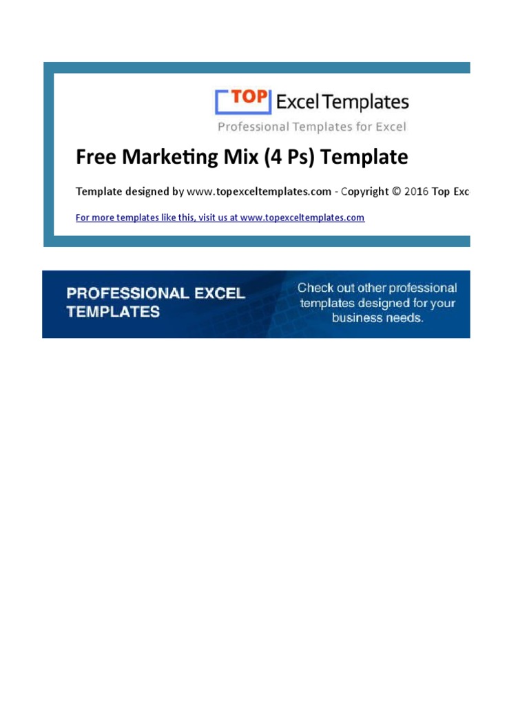 Marketing Plan 4ps Kotler Template | PDF | Marketing | Brand