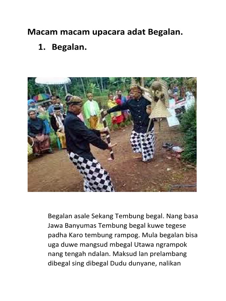 Upacara Adat Begalan dan Tradisi Jawa | PDF