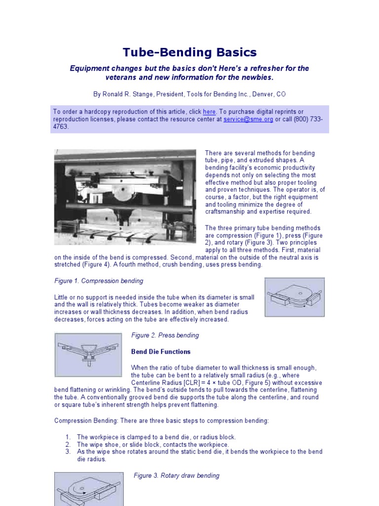 Tube Bending Basics | PDF | Pipe (Fluid Conveyance) | Building Materials