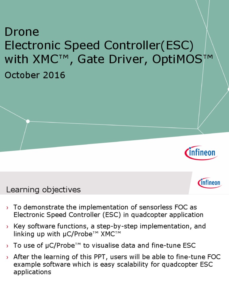 Infineon Application Motor Control Drone Electronic Speed Controller ...