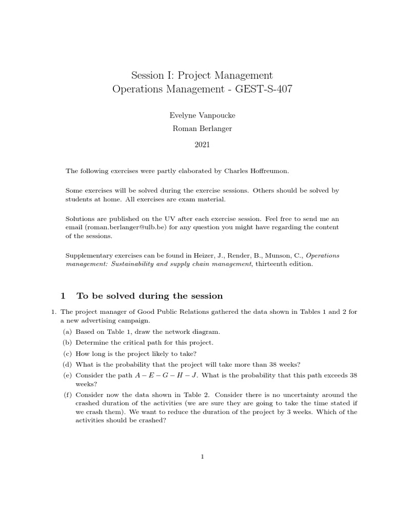 Exercises Project Management | PDF | Communication | Cognition