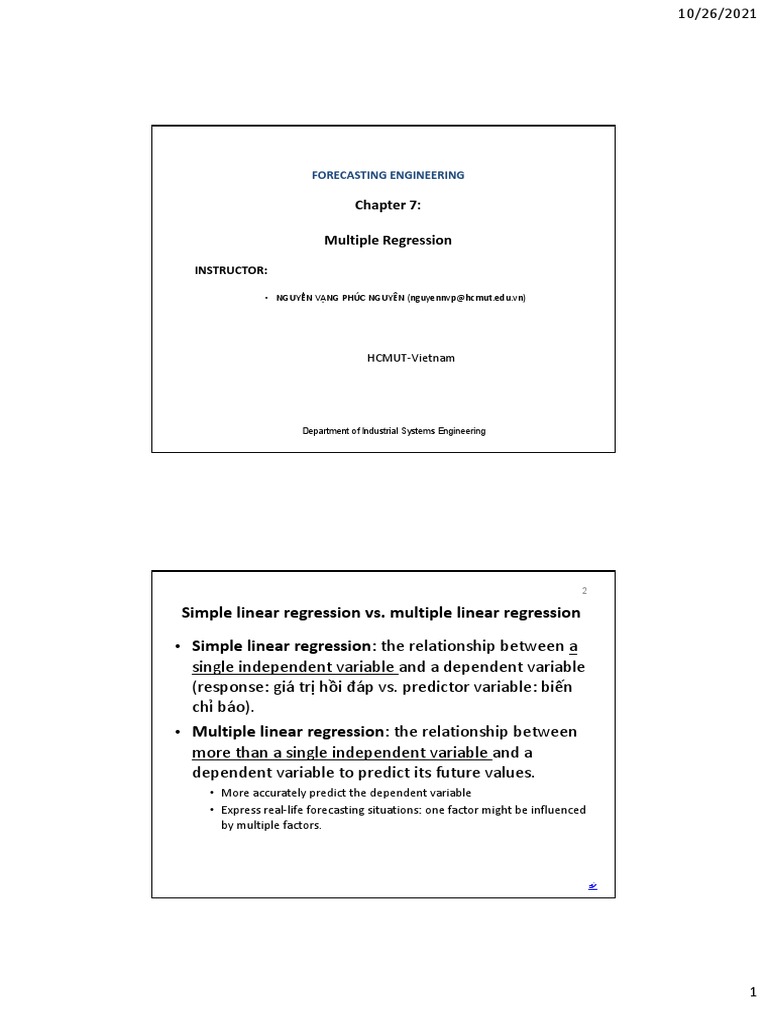 Chapter 8 Multiple Regression - Oct21 | PDF | Multicollinearity | Errors And Residuals