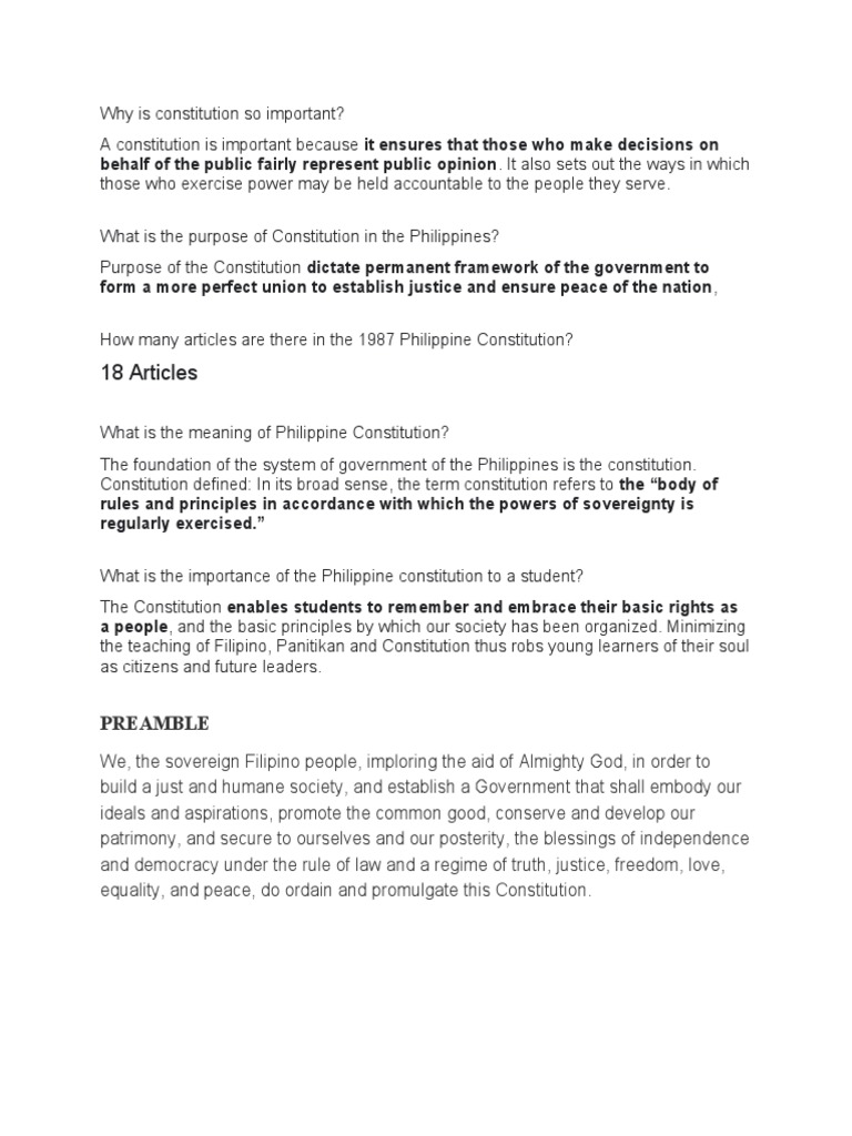 Why Is Constitution So Important Pdf Constitution Political Science