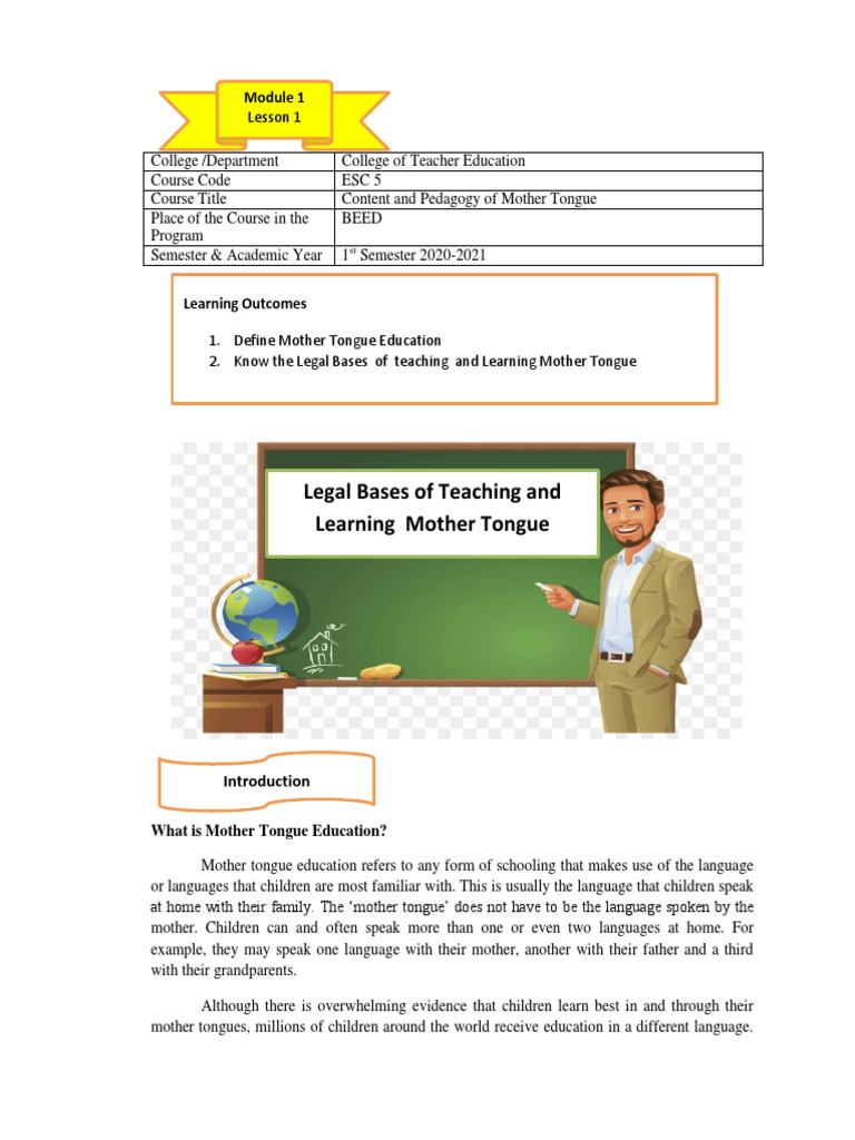 Lesson 1 | PDF | Second Language | Curriculum