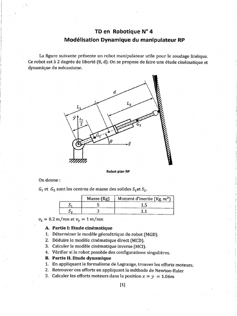 TD4 Robotique Corrigé | PDF