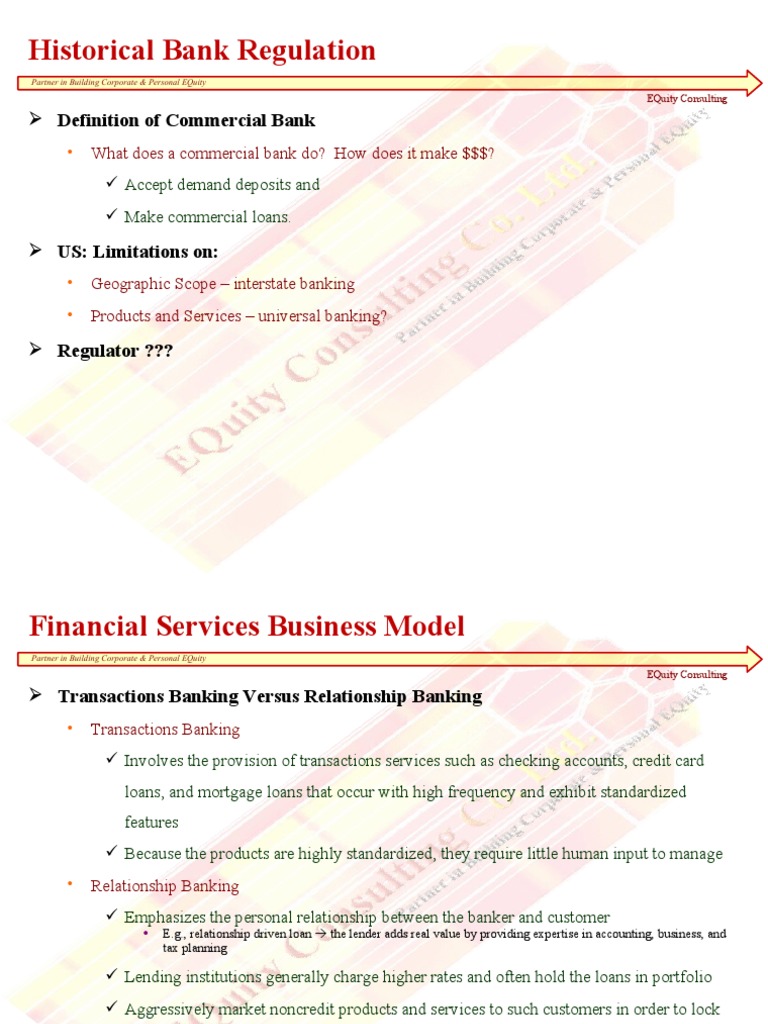 Historical Bank Regulation: Definition of Commercial Bank | PDF | Banks ...