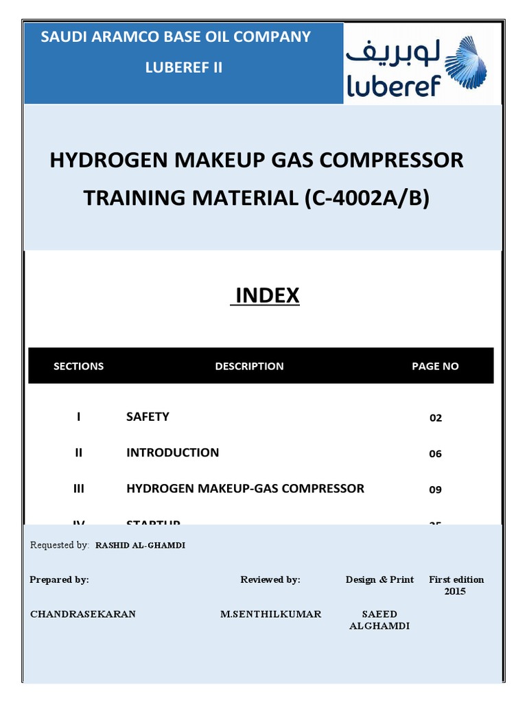 BASIC of H2 Makeup Compressor - Startup | PDF | Piston | Combustion