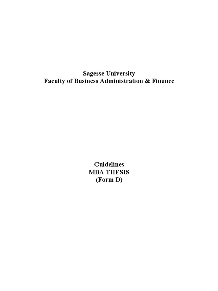 MBA Thesis Guidelines | PDF | Thesis | Typefaces
