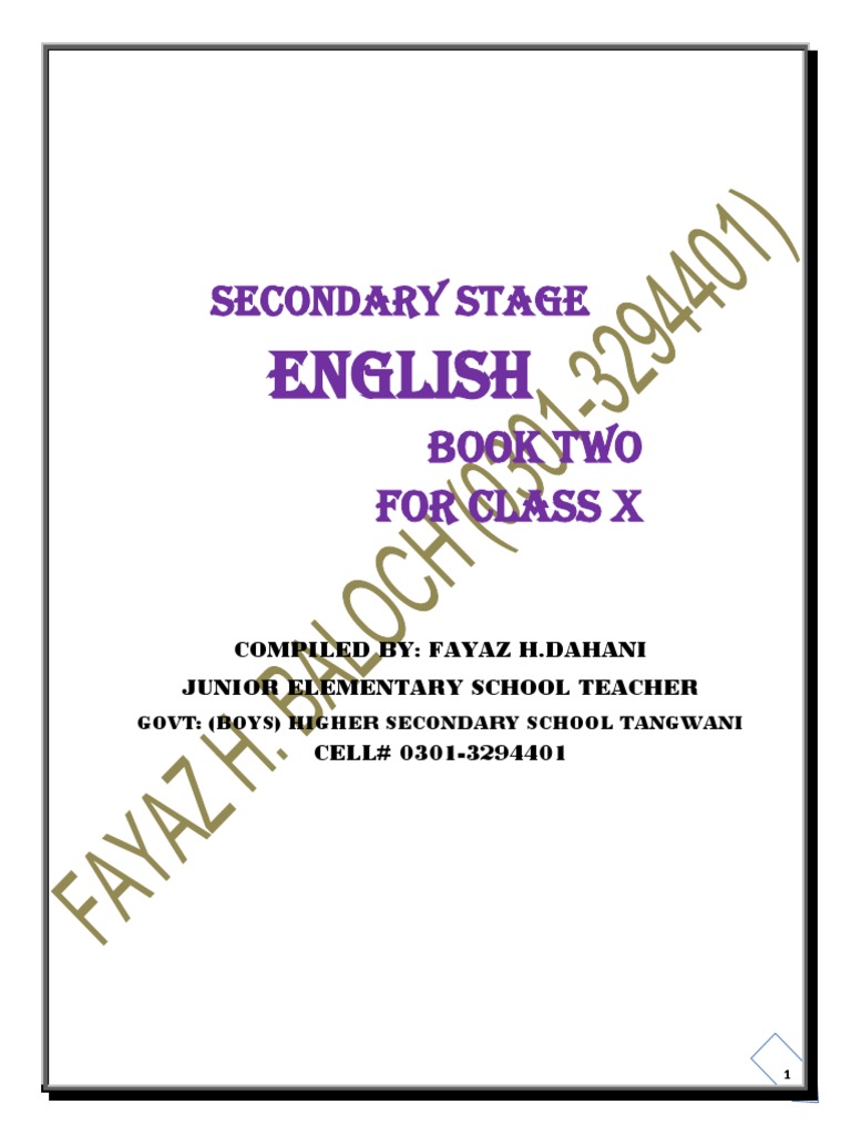 Secondary English Book Two: A Compilation of Vocabulary Words ...