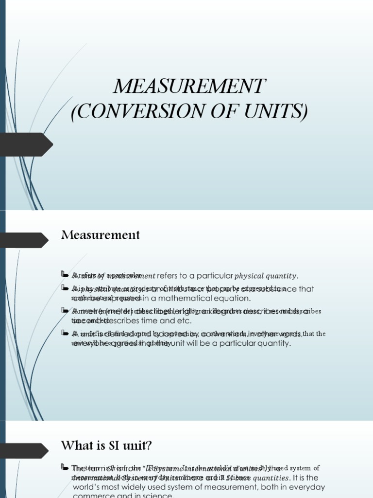 Measurement Conversion of Units | PDF
