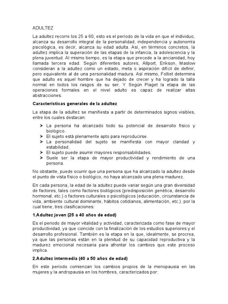 ADULTEZ | Descargar gratis PDF | Adultos | Ciencias del comportamiento