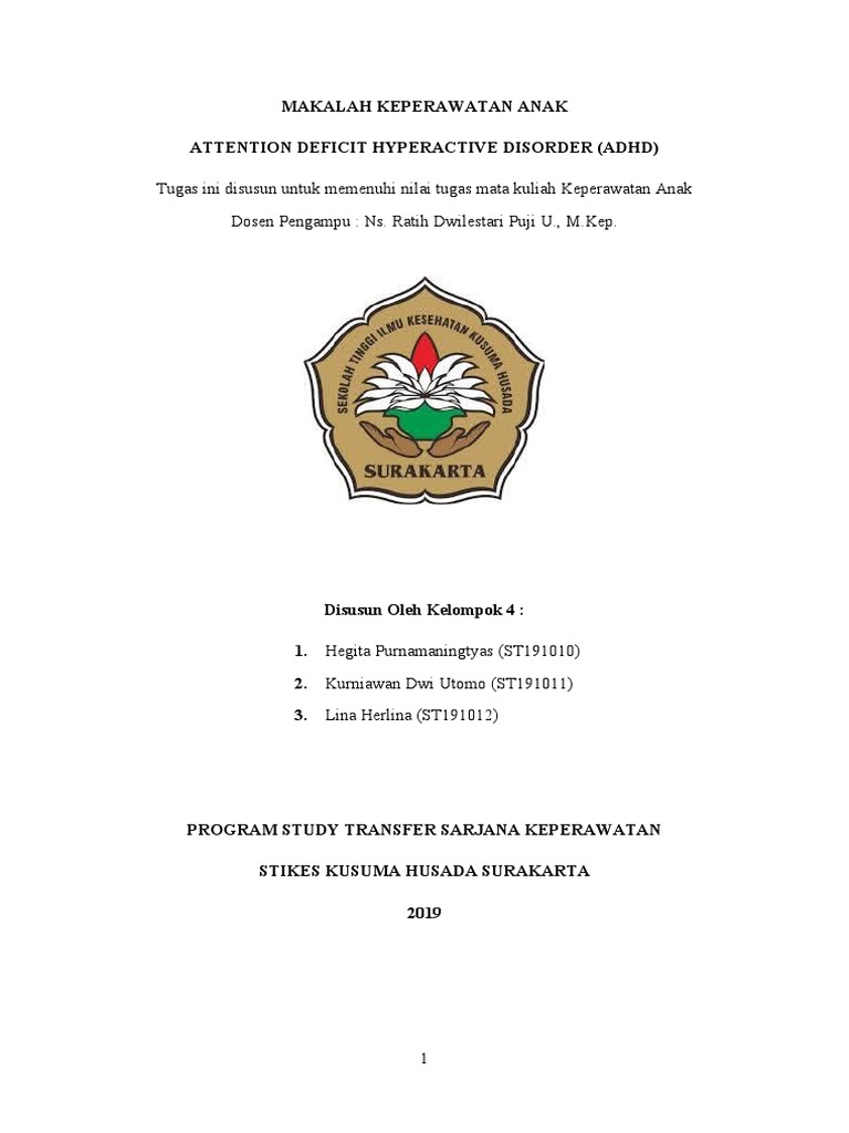 ADHD pada Anak: Definisi dan Penanganan | PDF | Pengembangan Diri | Kesehatan Holistik
