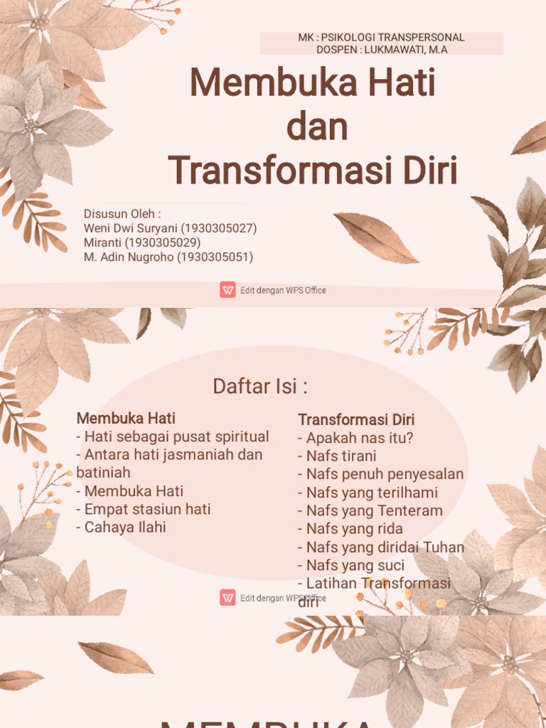 Transformasi Diri dan Membuka Hati | PDF