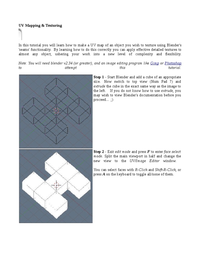 Uv Mapping Tutorial | Download Free PDF | Texture Mapping | Blender (Software)