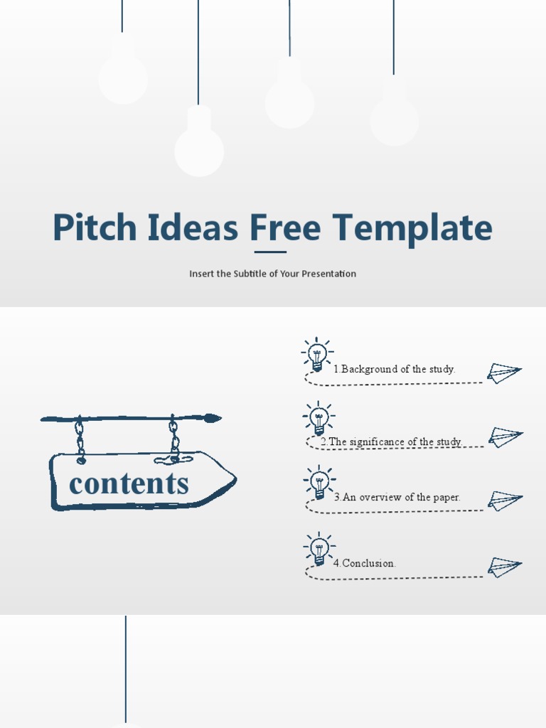 Pitch Ideas Free Template: Insert The Subtitle of Your Presentation ...