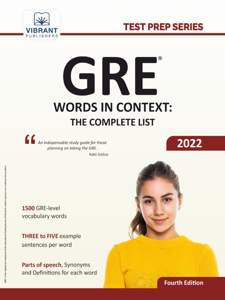 GRE Words in Context The Complete List - 2022 - Sample | PDF | Graduate ...