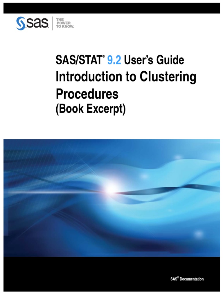 Introduction To Clustering Procedures: Sas/Stat User's Guide | PDF ...