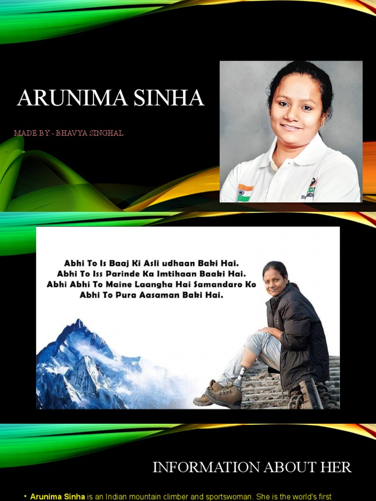 Arunima Sinha: Made By:-Bhavya Singhal | PDF | Mountains