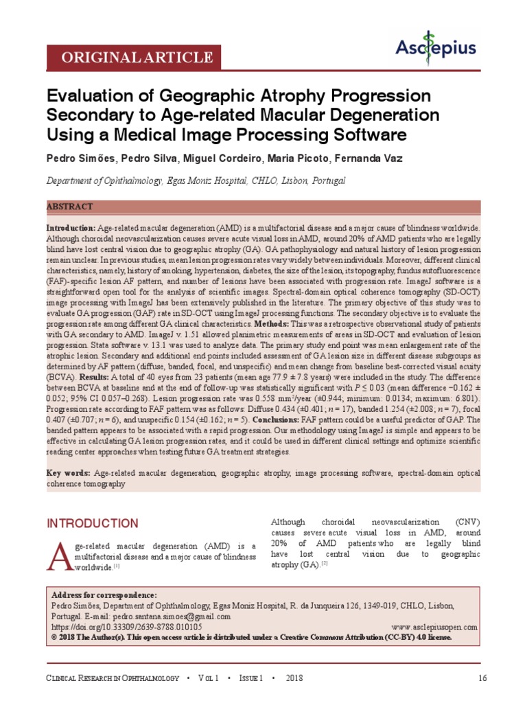 Evaluation of Geographic Atrophy Progression Secondary To Age-Related ...