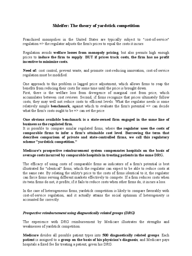 Yardstick Competition | Download Free PDF | Medicare (United States ...