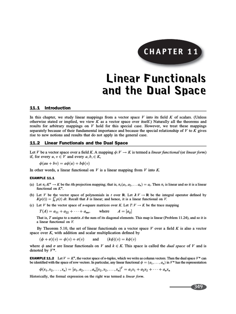 Functional Dual Space | PDF | Linear Subspace | Basis (Linear Algebra)