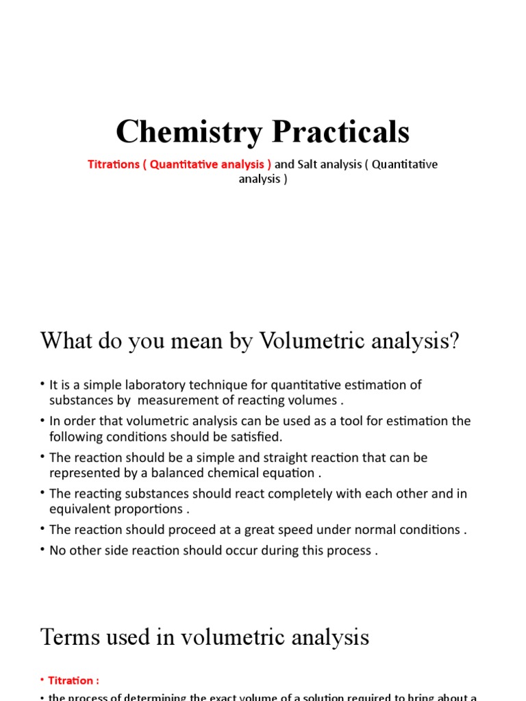 Theory of Volumetric Analysis Grade 11 | PDF | Titration | Chemistry