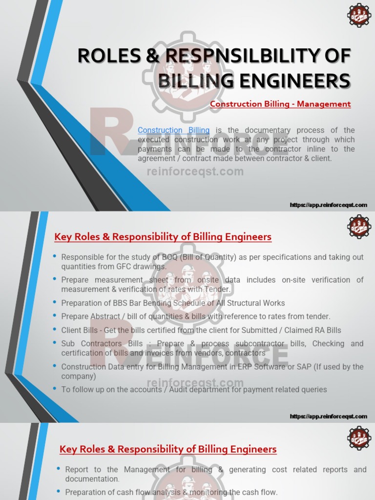 Billing Engineer Roles and Responsibilities | PDF | Specification ...