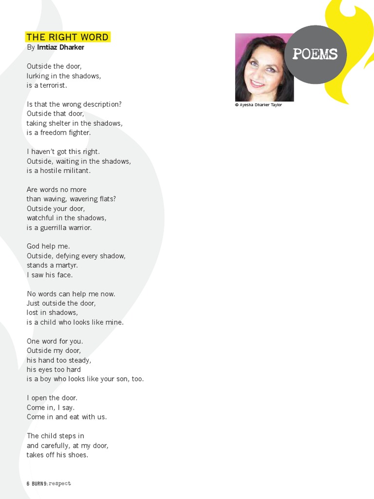 Analysis of "The Right Word" Poem | PDF