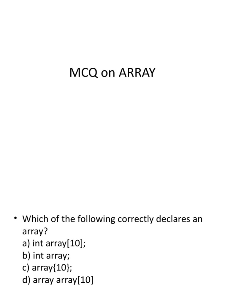 MCQ On ARRAY | Download Free PDF | Array Data Structure | Data
