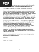 Sample Church Constitution and Bylaws | PDF | Baptism | Deacon